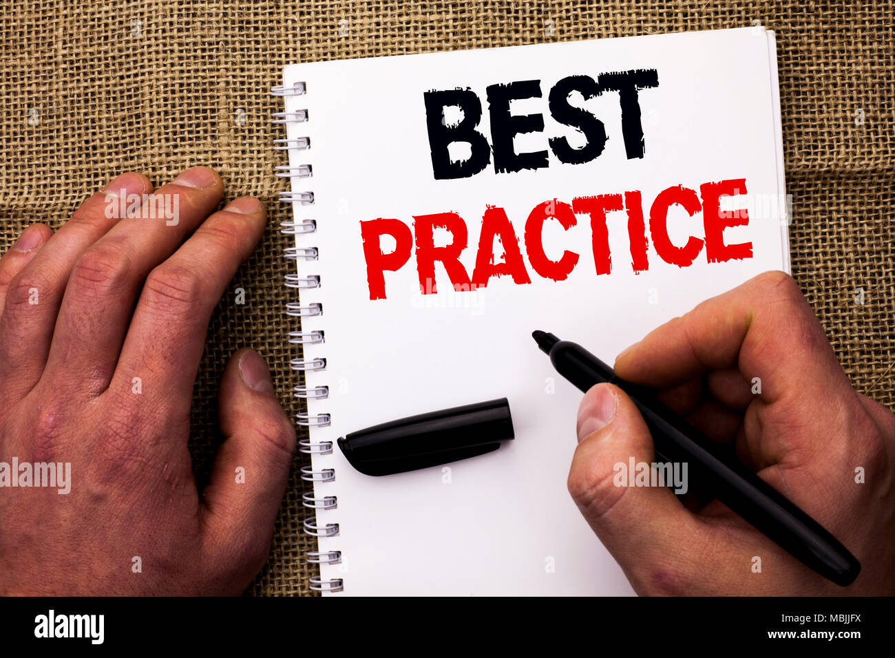 Handwriting text writing Best Practice. Concept meaning Better ...