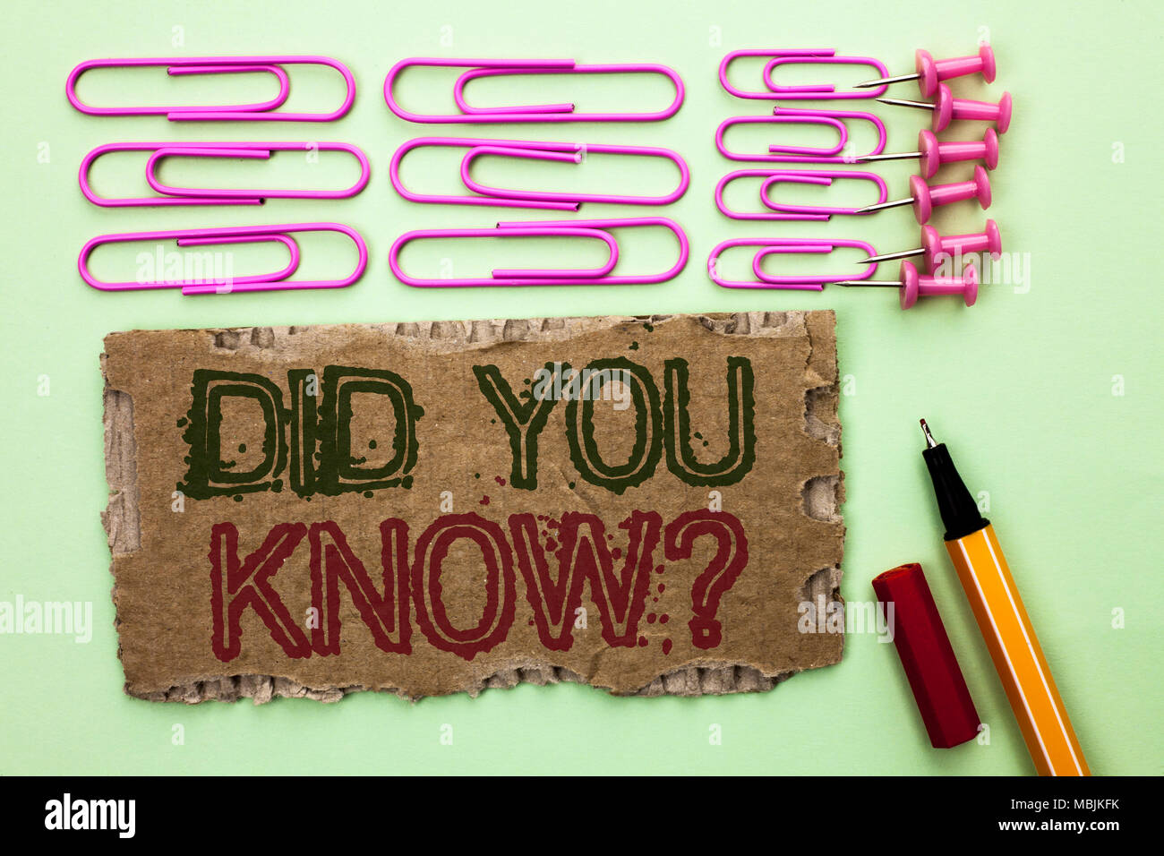 Handwriting Text Writing Did You Know Question Concept Meaning Were Informed Learn Something