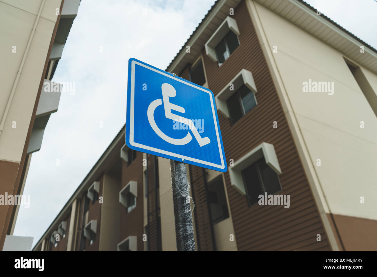 Blue Disabled sign Stock Photo - Alamy