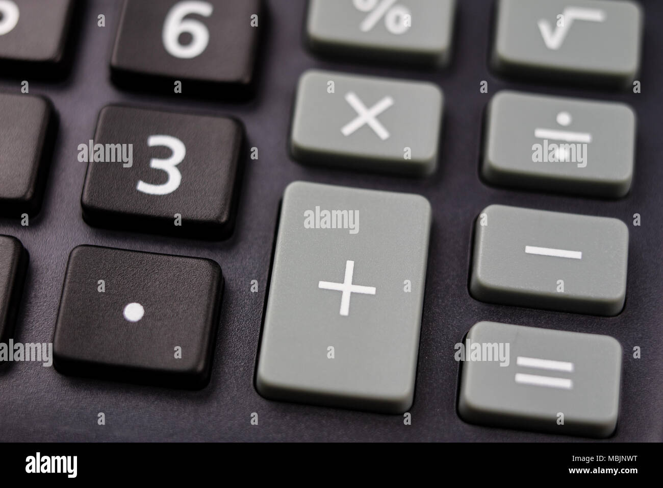The keyboard of the calculator on a larger scale. Buttons with ...