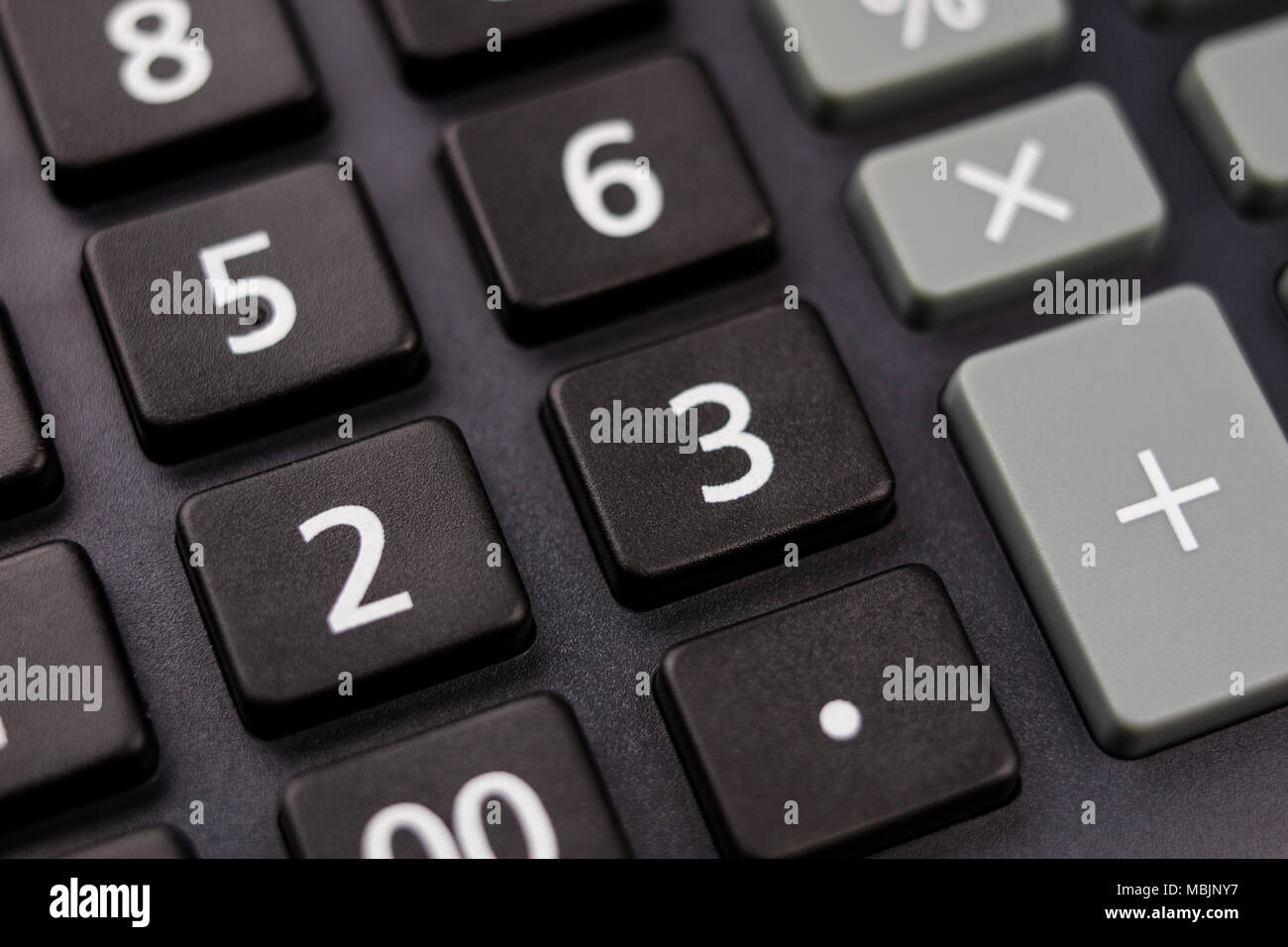 The keyboard of the calculator on a larger scale. Buttons with ...