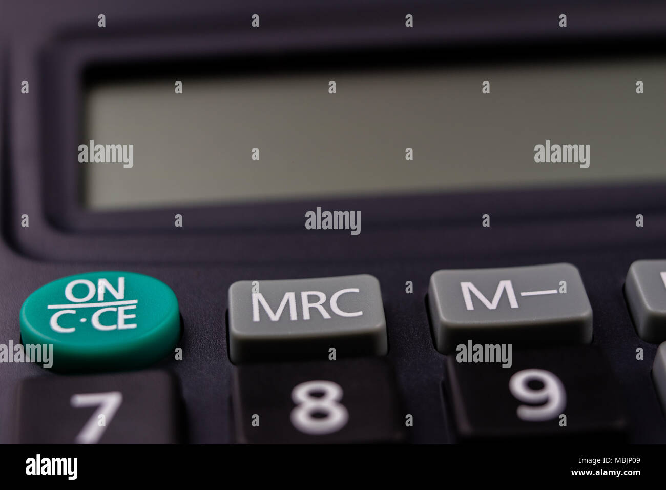 The keyboard of the calculator on a larger scale. Buttons with ...