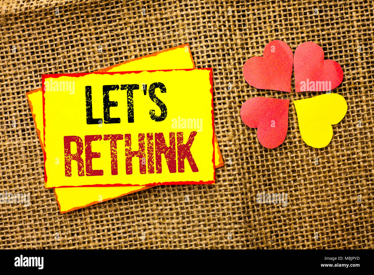 Word writing text Let Us Rethink. Business concept for Give people time ...