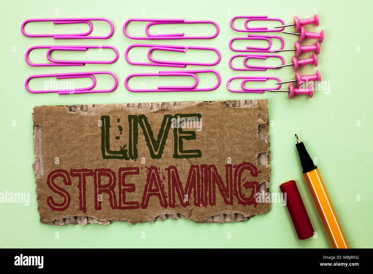 Handwriting text writing Live Streaming. Concept meaning Media real ...