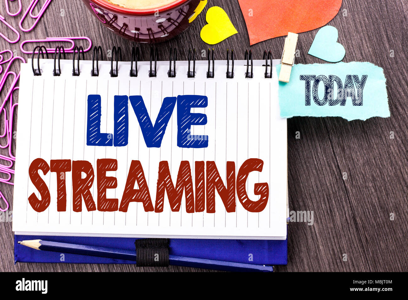 Handwriting text writing Live Streaming. Concept meaning Media real ...