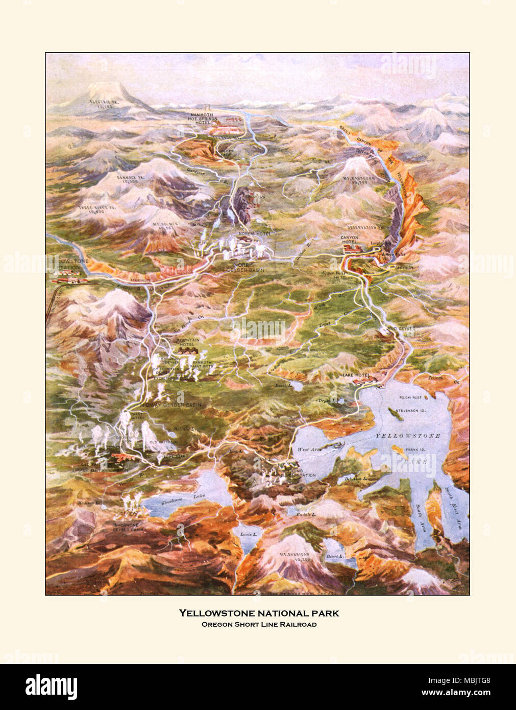 Yellowstone National Park, Oregon Short Line Railroad Stock Photo - Alamy