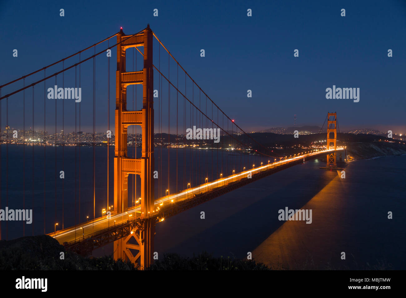 Golden Gate Bridge at Night Stock Photo - Alamy