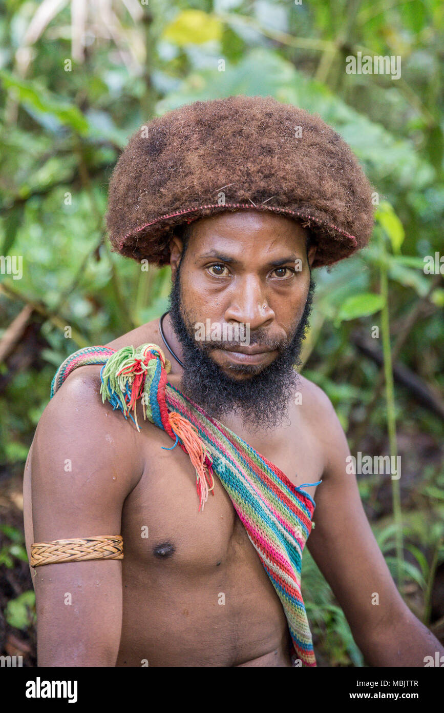 Portrait of a Huli initiate, Tari Valley, Papua New Guinea Stock Photo ...