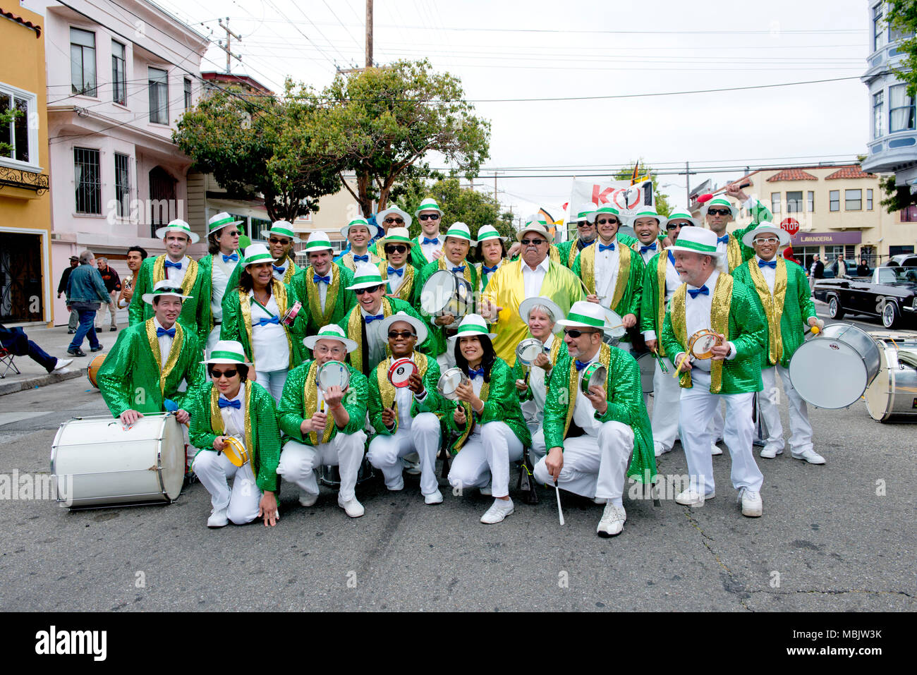 Band Celebrates Carnival Stock Photo - Alamy