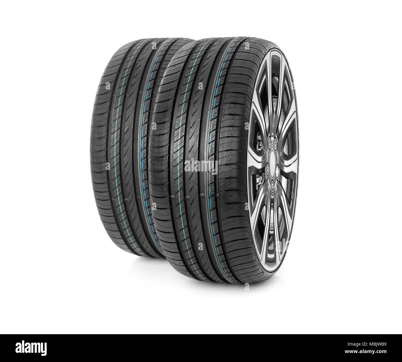 Car wheels on white background Stock Photo - Alamy