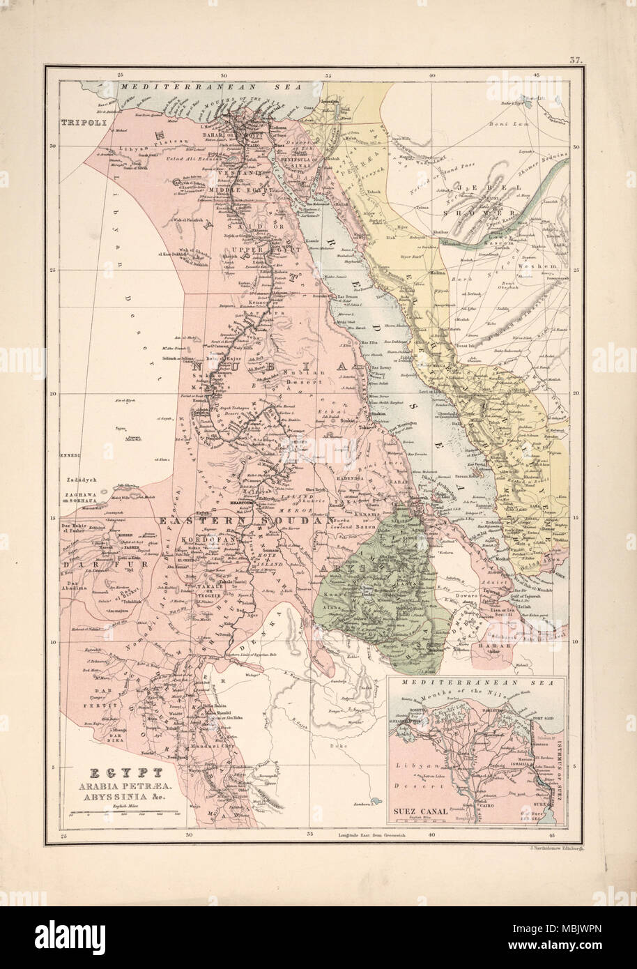 Egypt, Arabia, Petra & Abyssinia - 1885 Stock Photo - Alamy