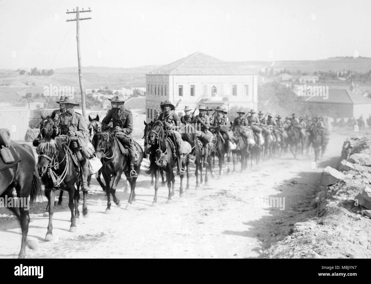 Arriving at Mt. Scopis Jerusalem, Australian Cavalry Stock Photo - Alamy