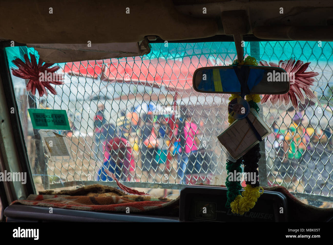 Windshield metal protection on a car with some repaired hole, Tari ...