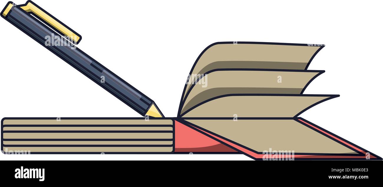 pen and book icon over white background, colorful design. vector ...