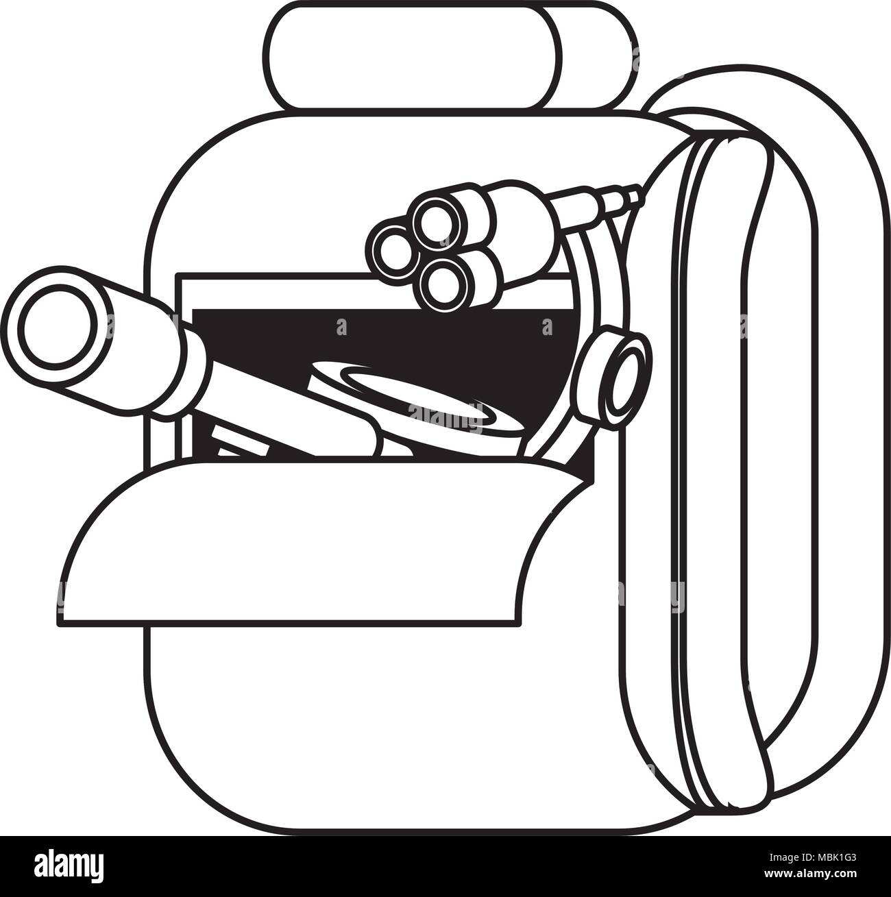 school backpack with microscope over white background, vector illustration Stock Vector Image ...