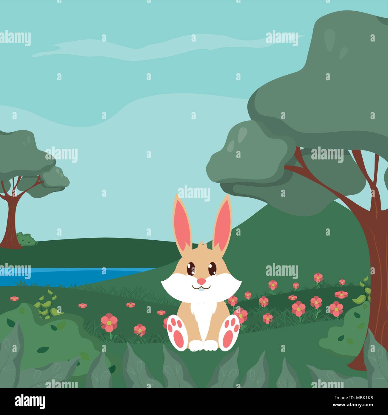 Rabbit cute animals cartoons Stock Vector Image & Art - Alamy