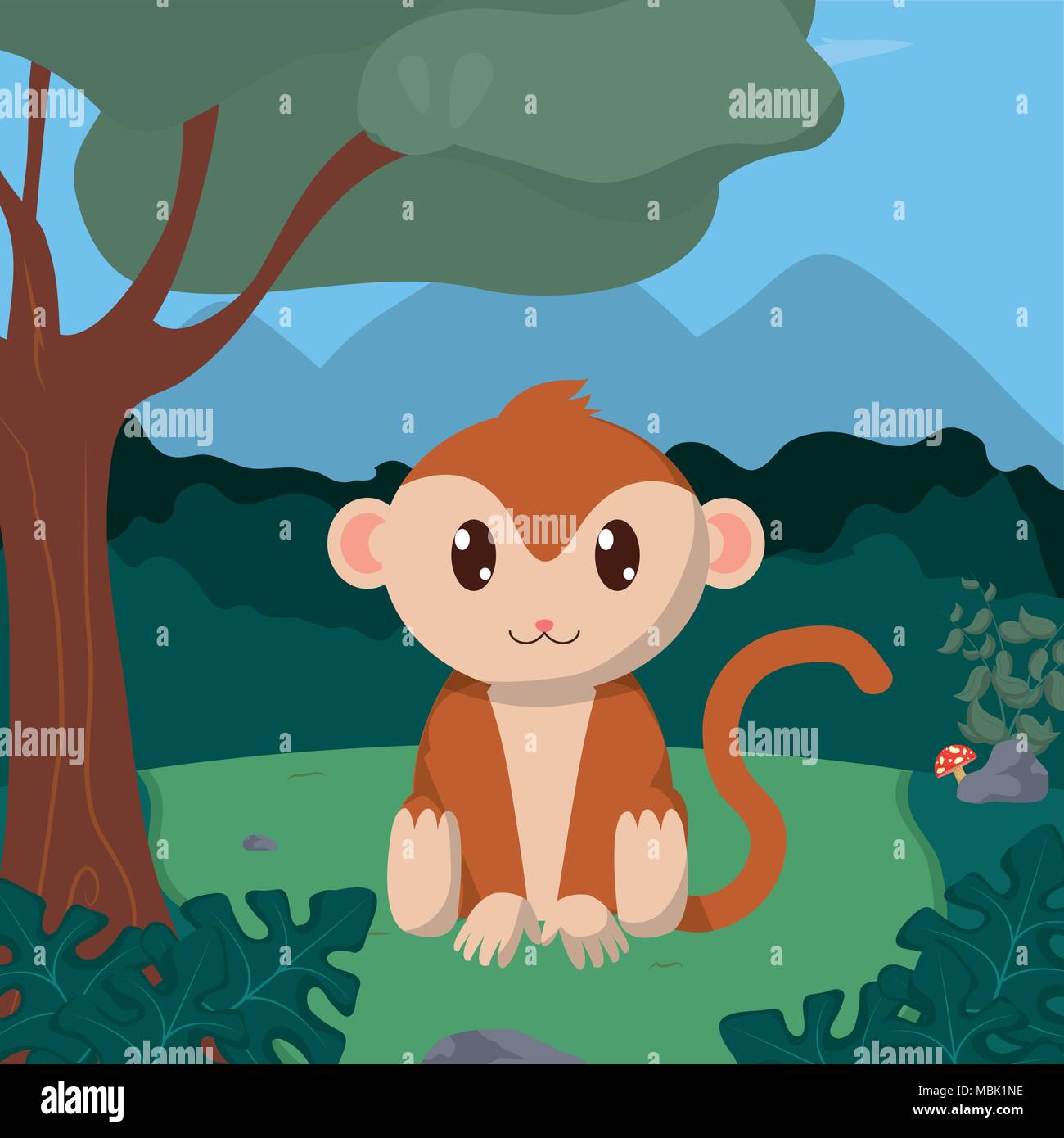 monkey cute animals cartoons Stock Vector Image & Art - Alamy