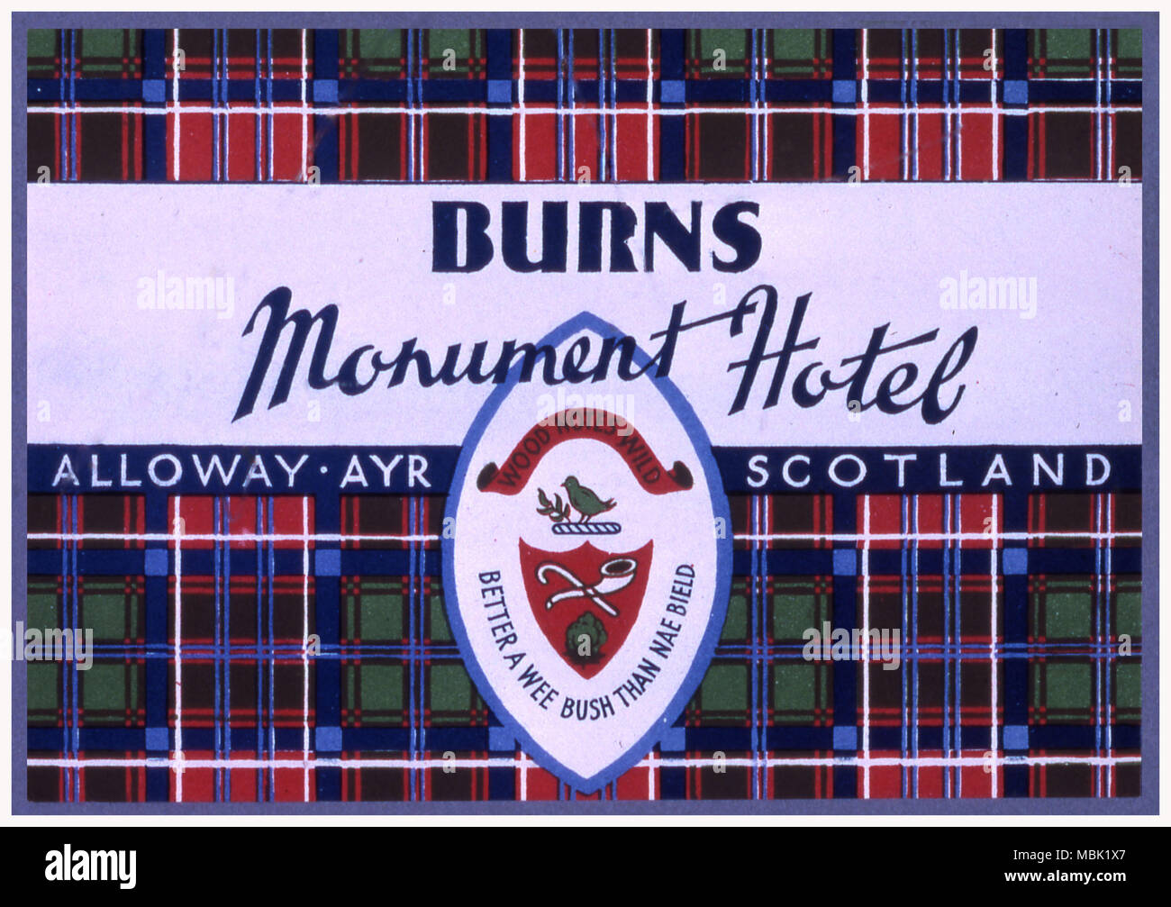 Scotland hotel label hi-res stock photography and images - Alamy