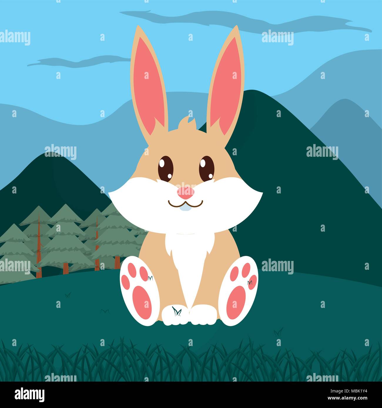 Rabbit cute animals cartoons Stock Vector Image & Art - Alamy