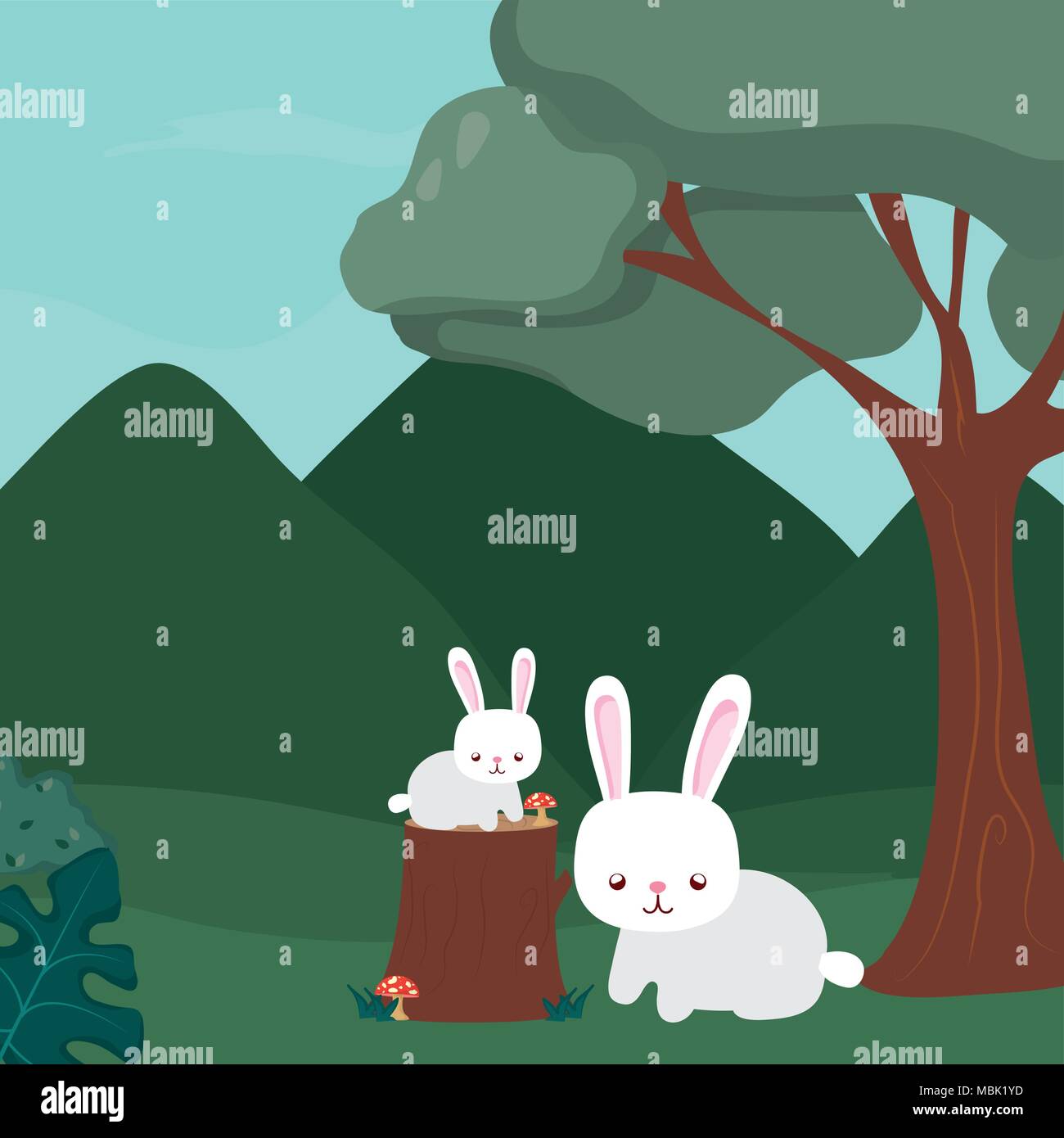 Rabbits cute animals cartoons Stock Vector Image & Art - Alamy
