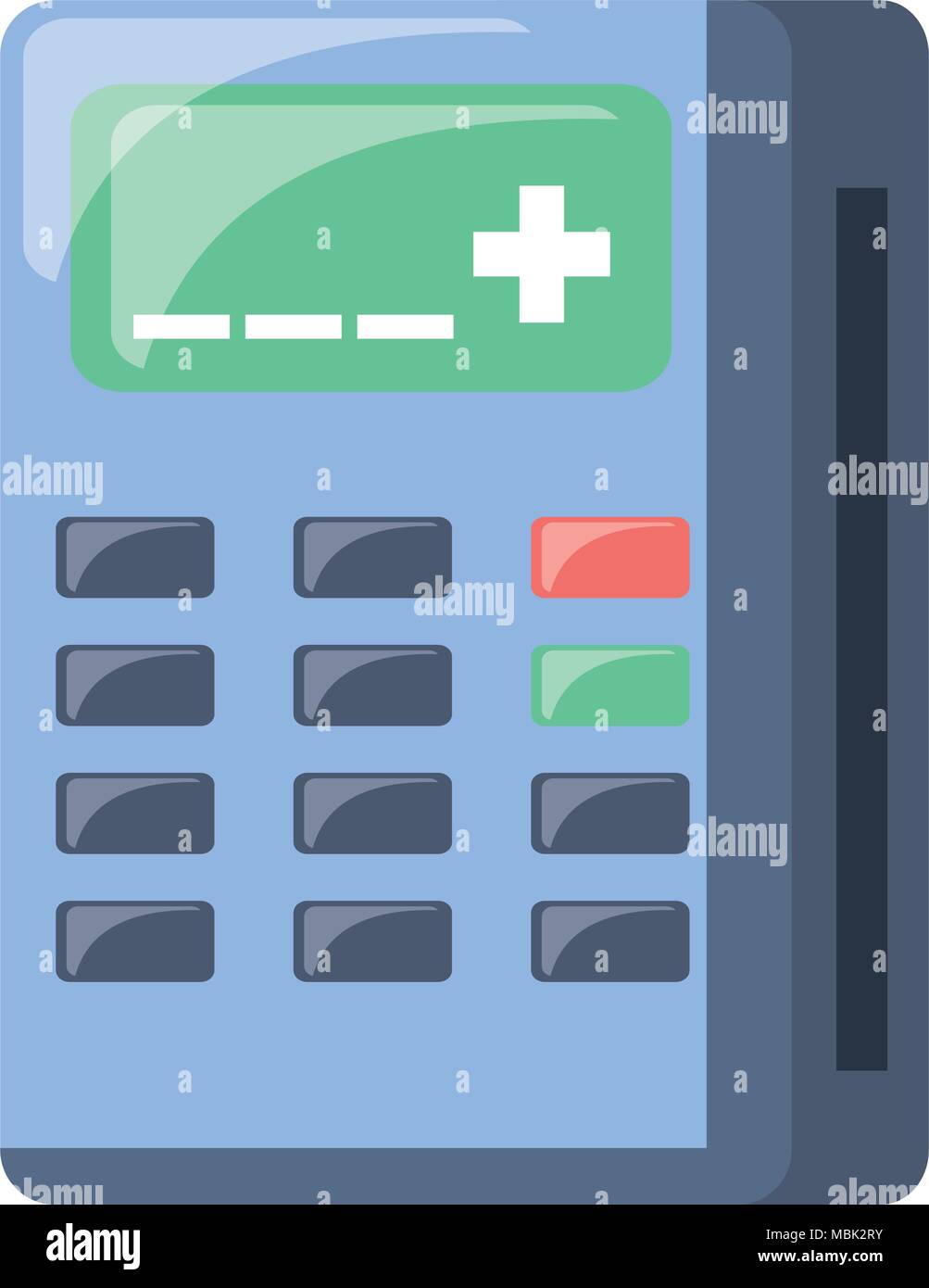 calculator electronic device icon over white background, colorful ...