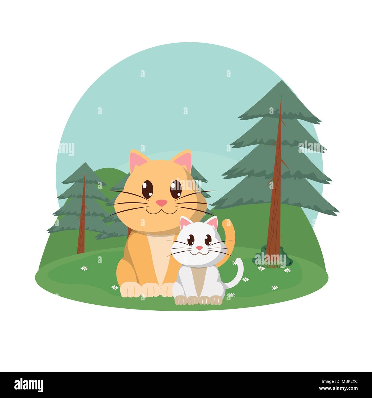 Cats family cute animals cartoons Stock Vector Image & Art - Alamy