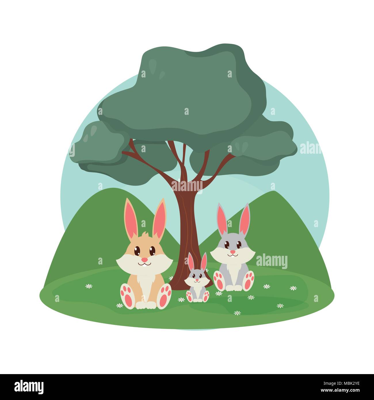 Animals under tree Cut Out Stock Images & Pictures - Alamy