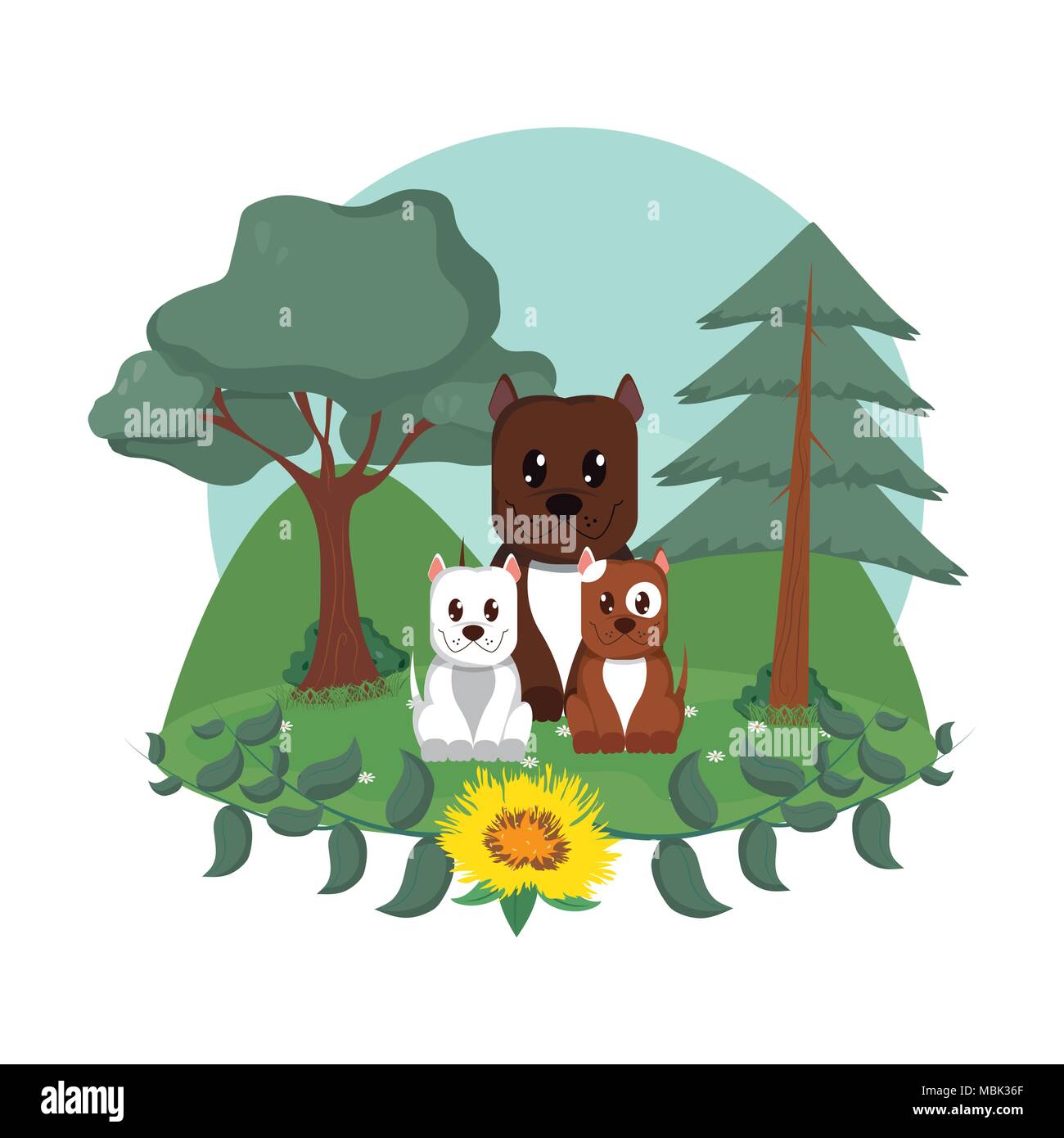 Family of dogs Stock Vector Images - Alamy