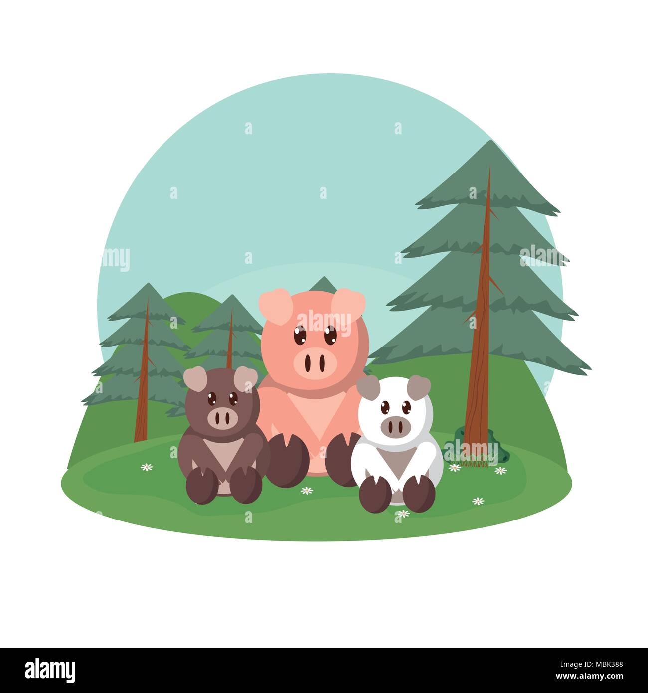 Pigs family cute animals cartoons Stock Vector Image & Art - Alamy