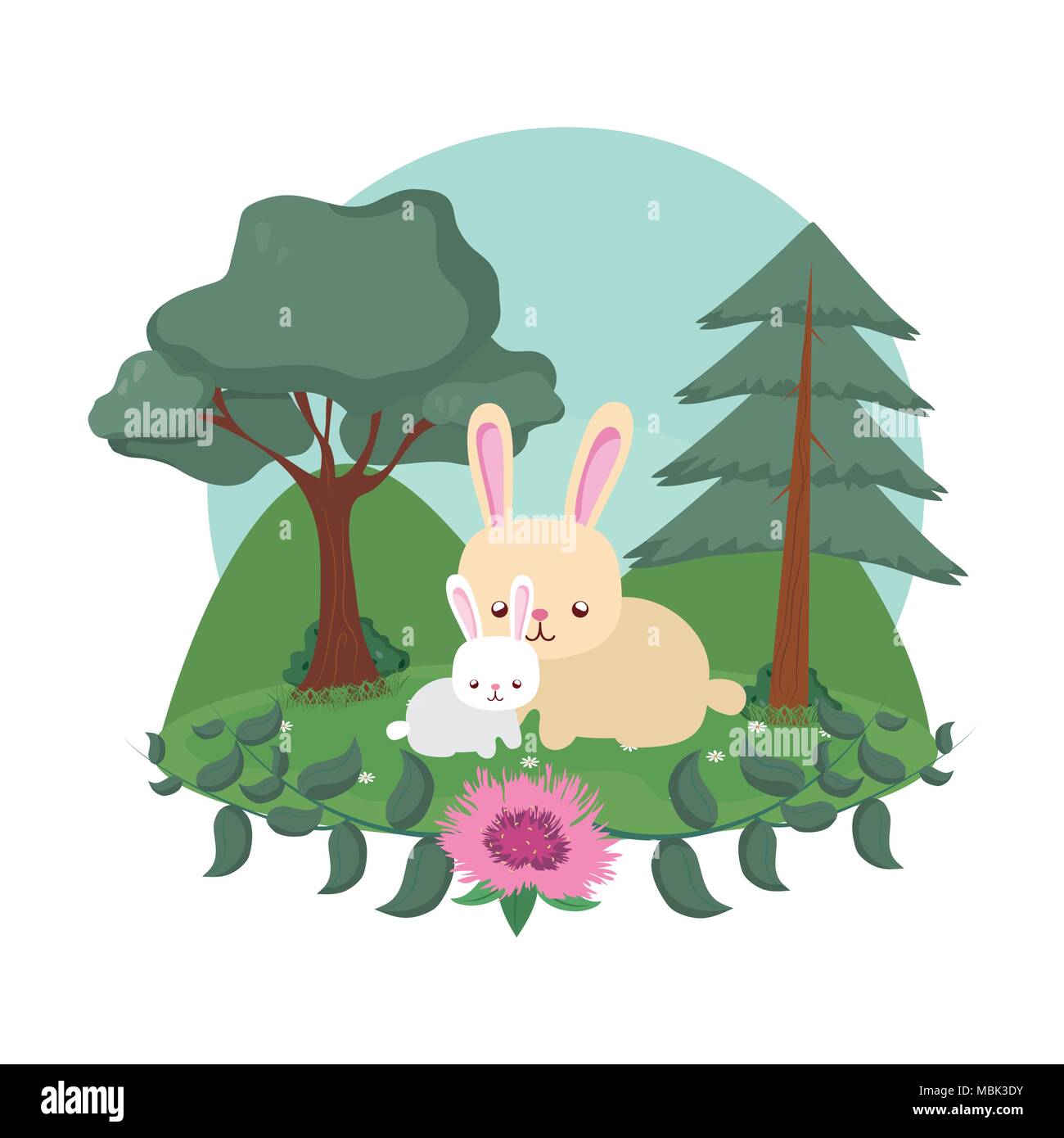 Rabbits cute animals cartoons Stock Vector Image & Art - Alamy