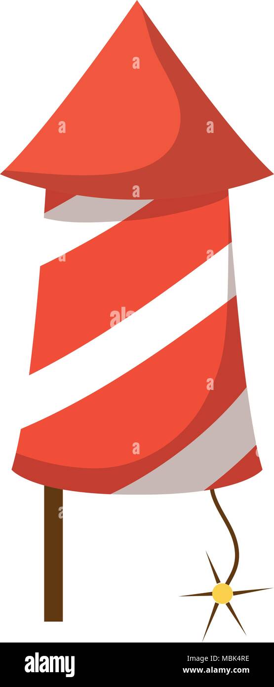 rocket firework icon over white background, colorful design. vector ...