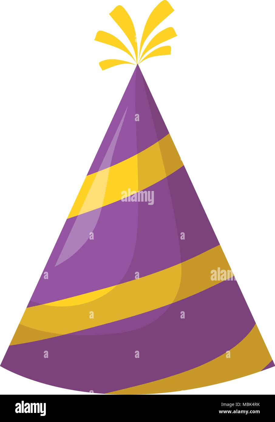 party hat with stripes over white background, colorful design. vector ...