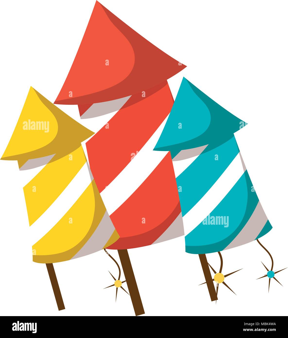 rocket firework icon over white background, colorful design. vector ...