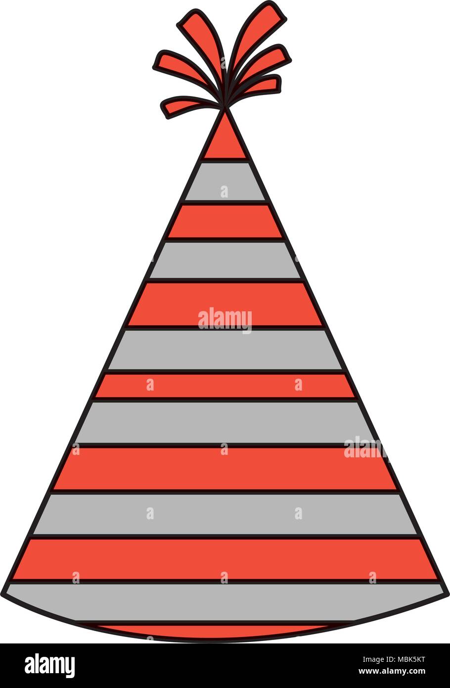 party hat with stripes over white background, colorful design. vector ...