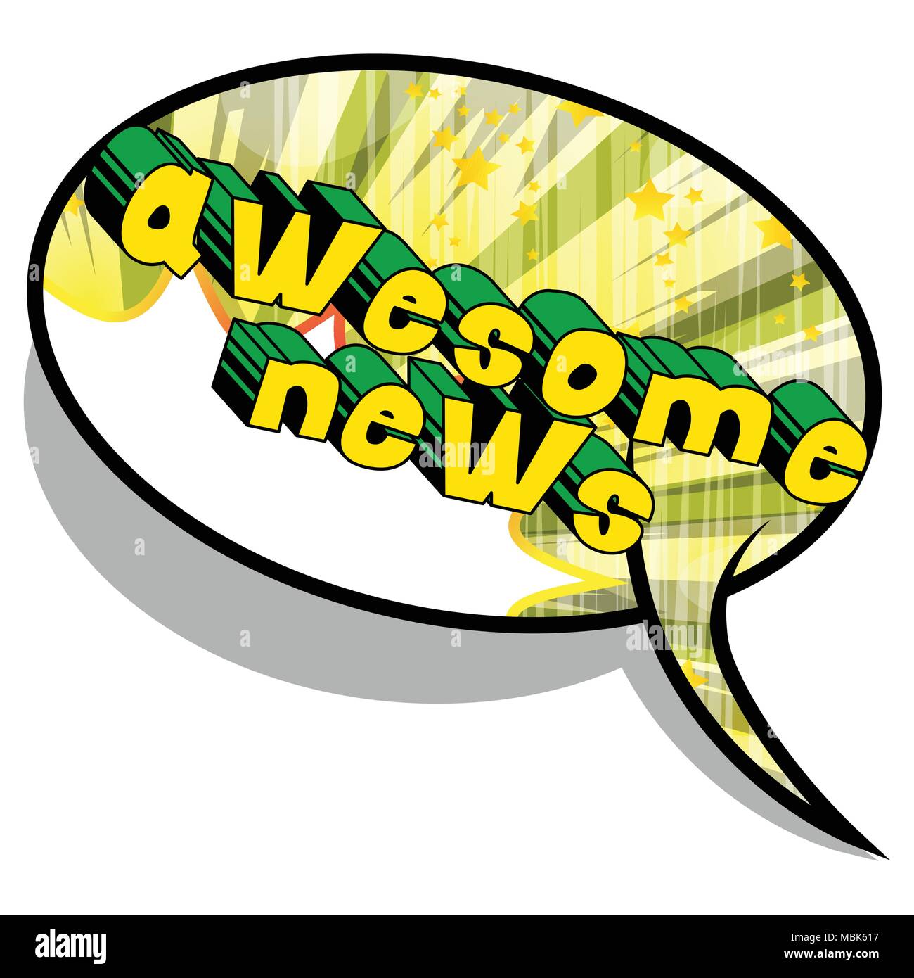 Awesome News - Comic book style phrase on abstract background Stock ...