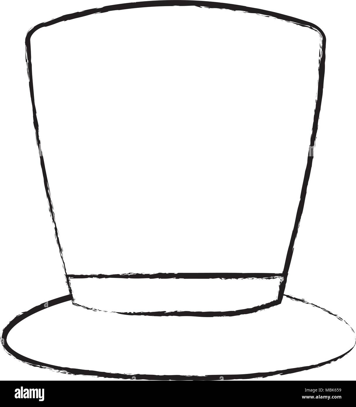 sketch of top hat icon over white background, vector illustration Stock ...