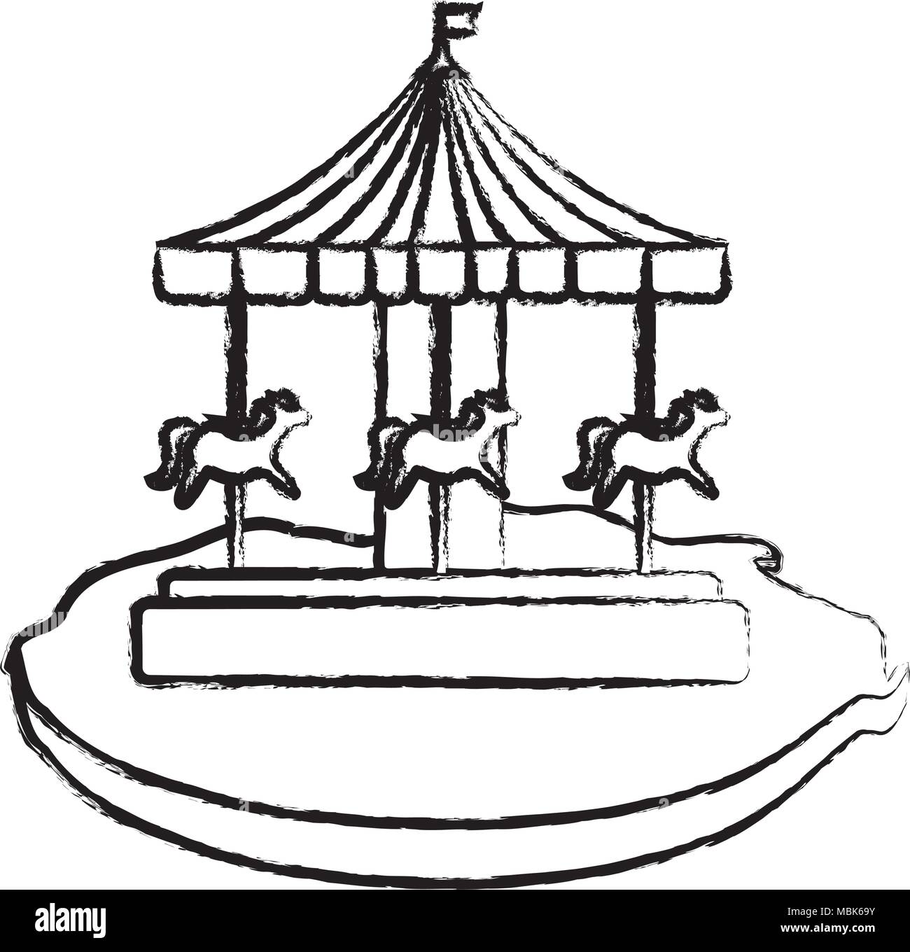 sketch of carousel icon over white background, vector illustration ...