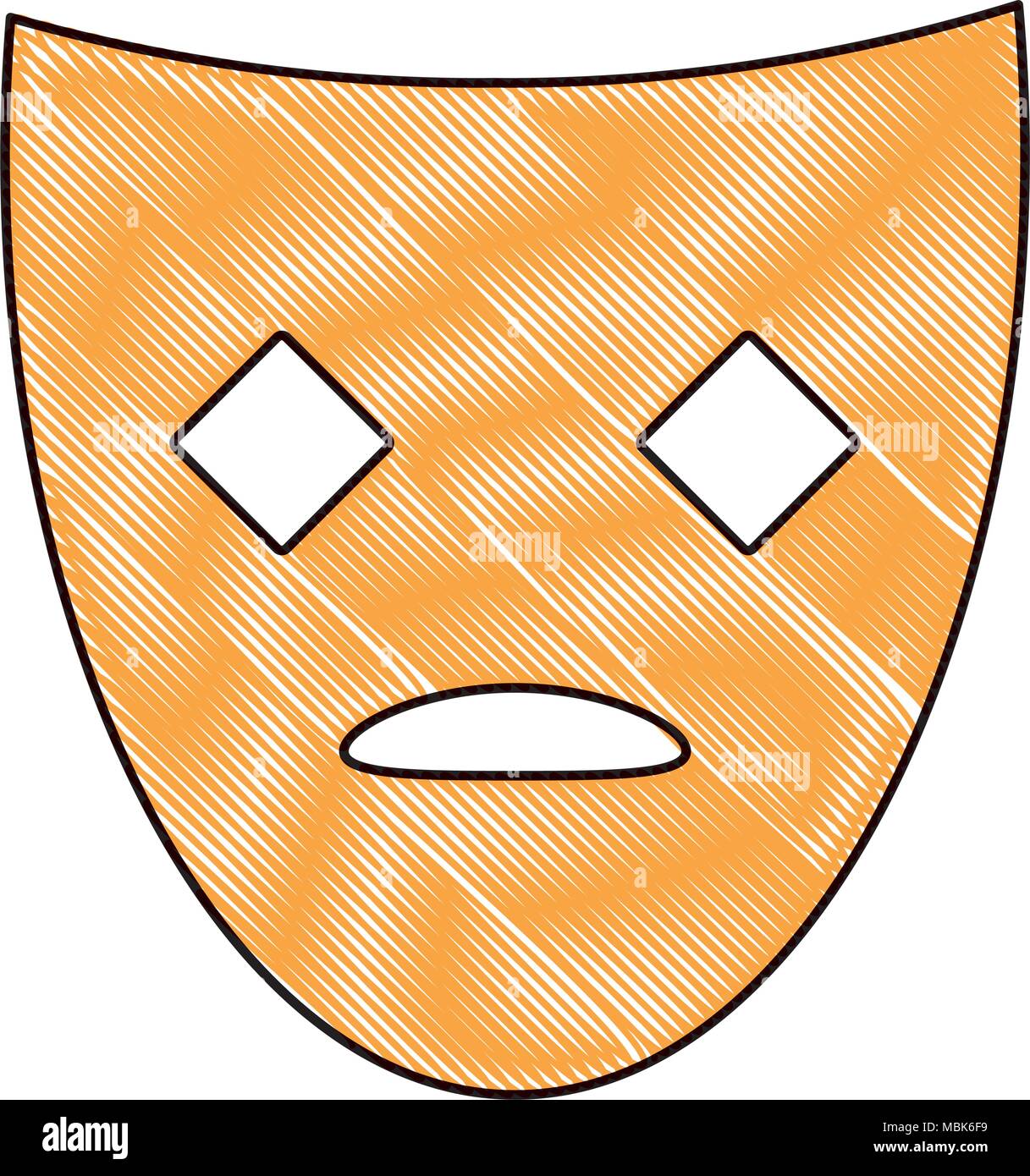 theater mask icon over white background, colorful design. vector ...