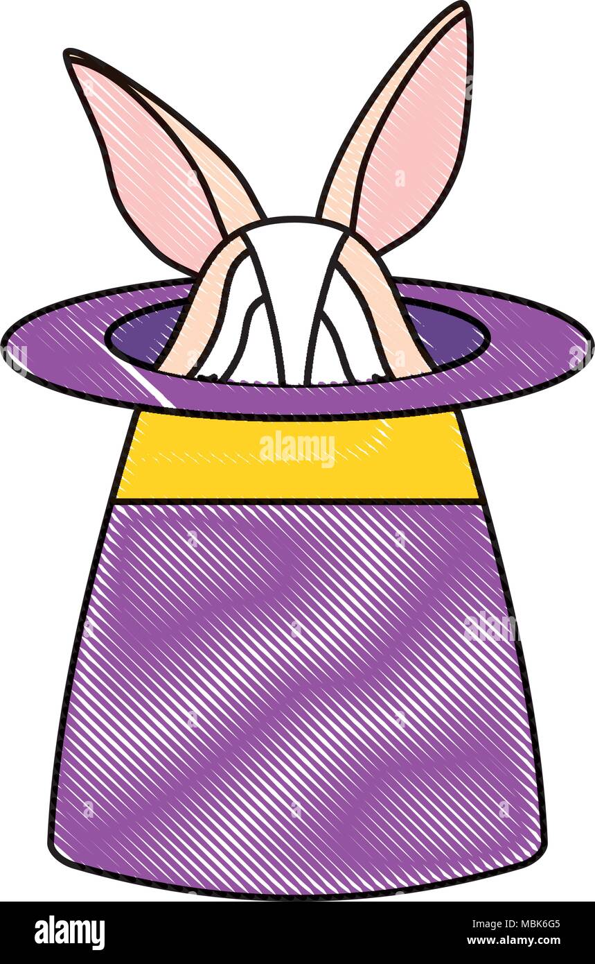 magic hat with rabbit over white background, colorful design. vector ...