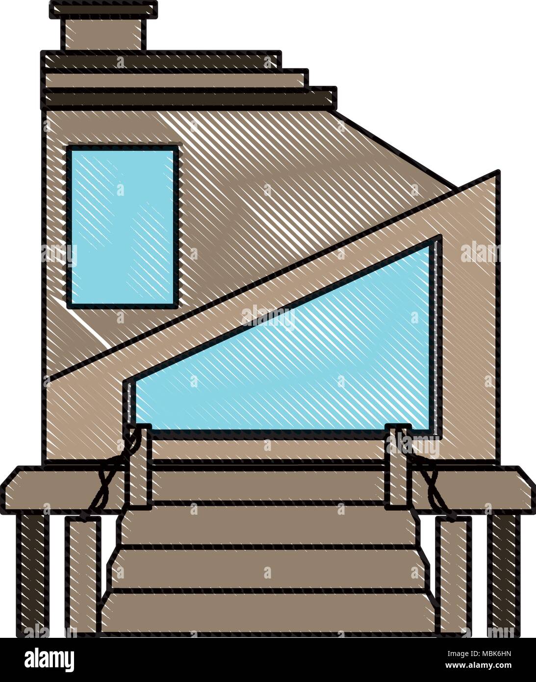 modern house icon over white background, colorful design. vector ...