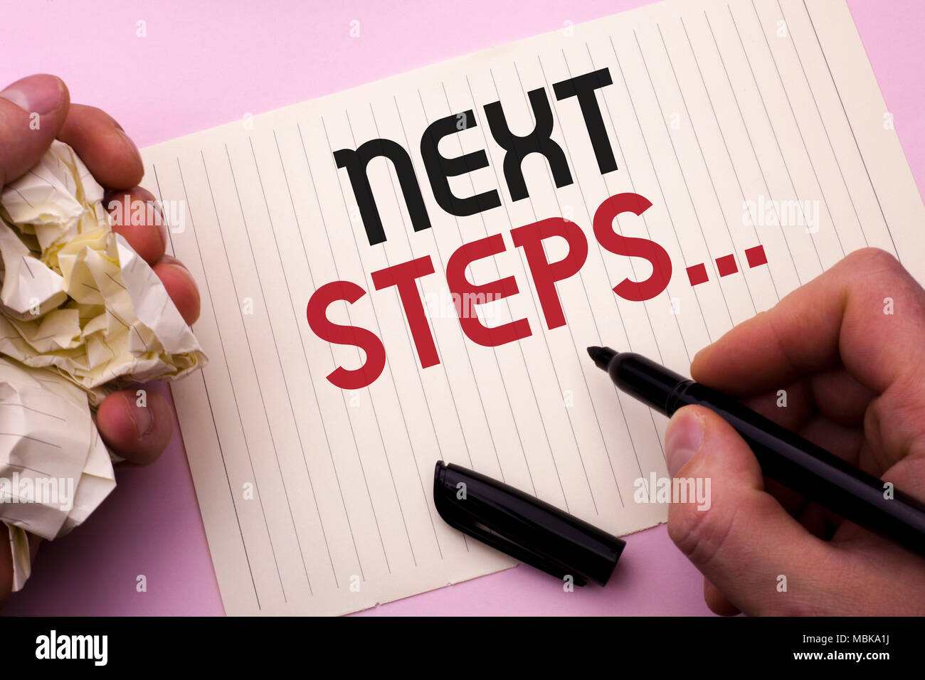Word writing text Next Steps.... Business concept for Following Moves ...