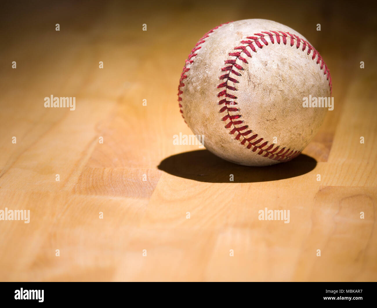 Close up sports background image of an old used weathered leather ...