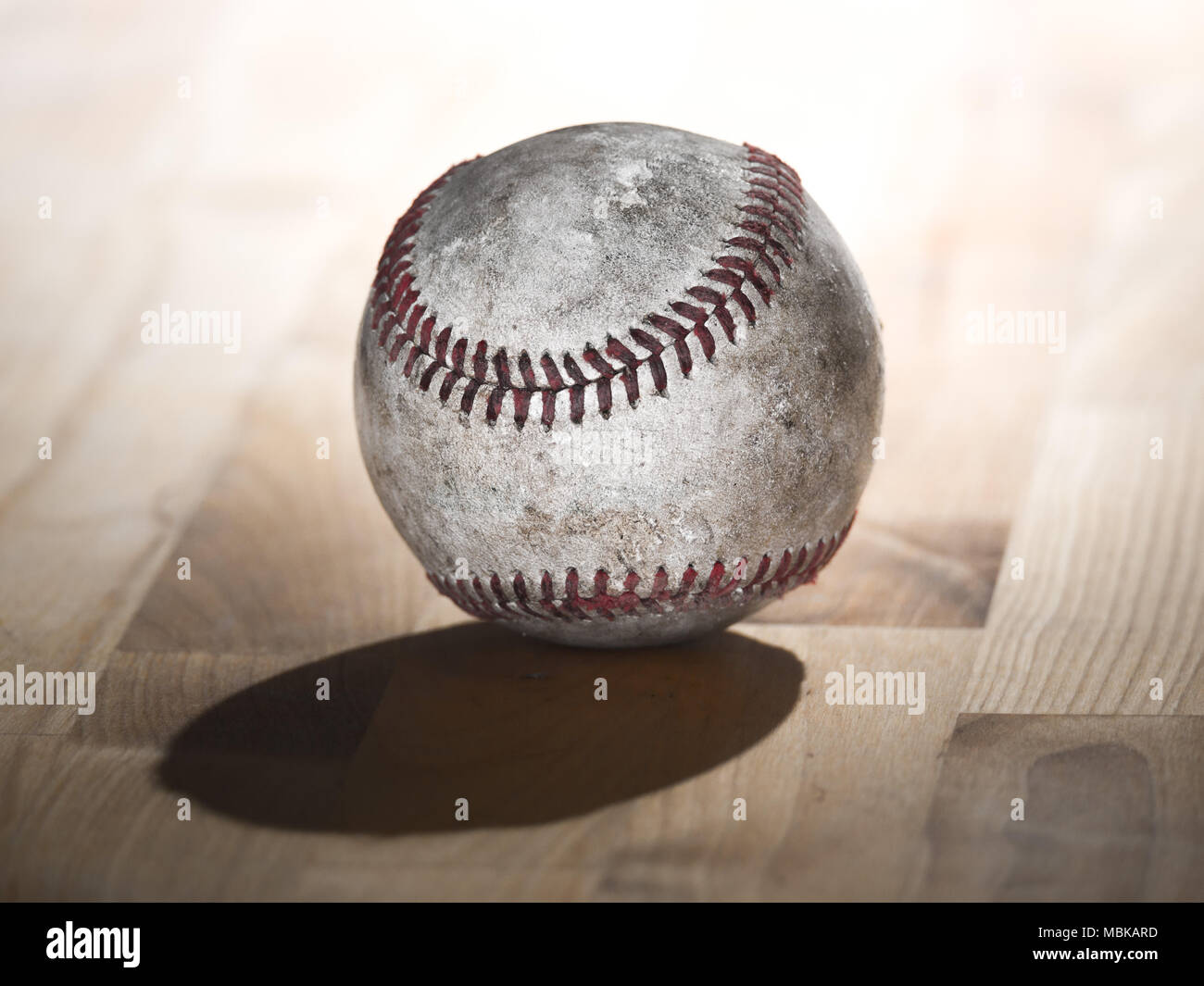 Close up sports background image of an old used weathered leather ...