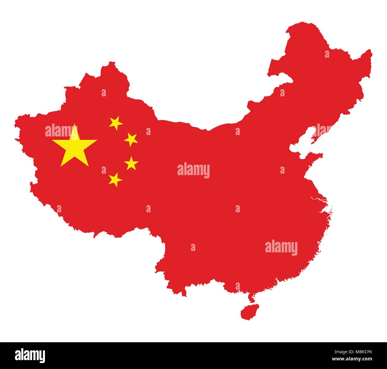 Map flag china on Stock Vector Images - Alamy