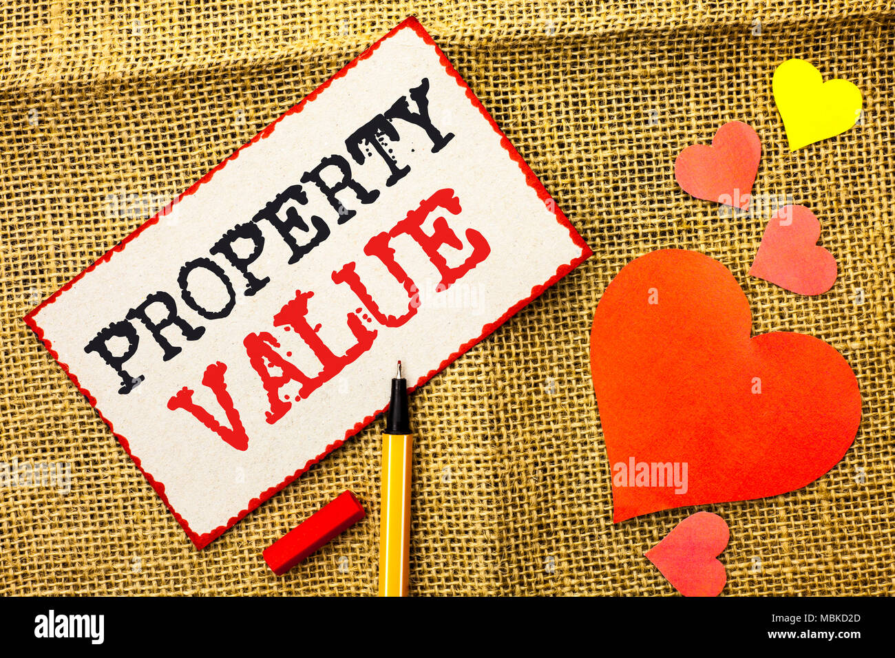 Handwriting text Property Value. Concept meaning Estimate of Worth Real ...