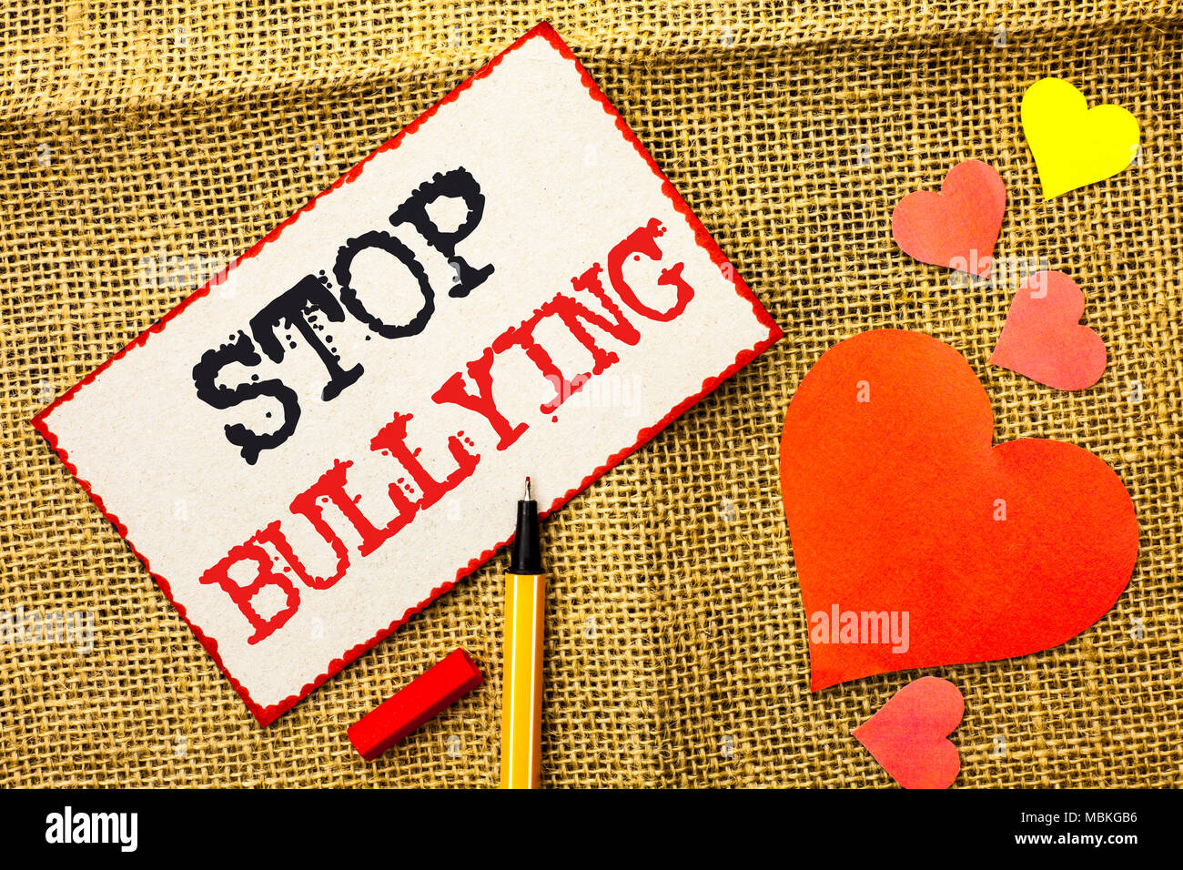 Handwriting text Stop Bullying. Concept meaning Do not continue Abuse ...