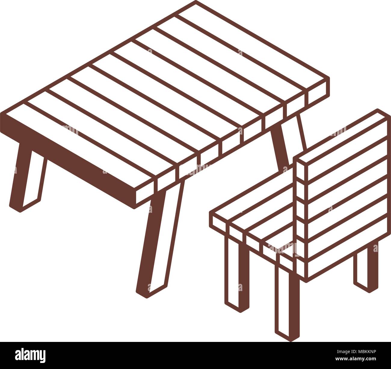 Camping and Picnic Table Isometric Icon Stock Vector Image & Art - Alamy