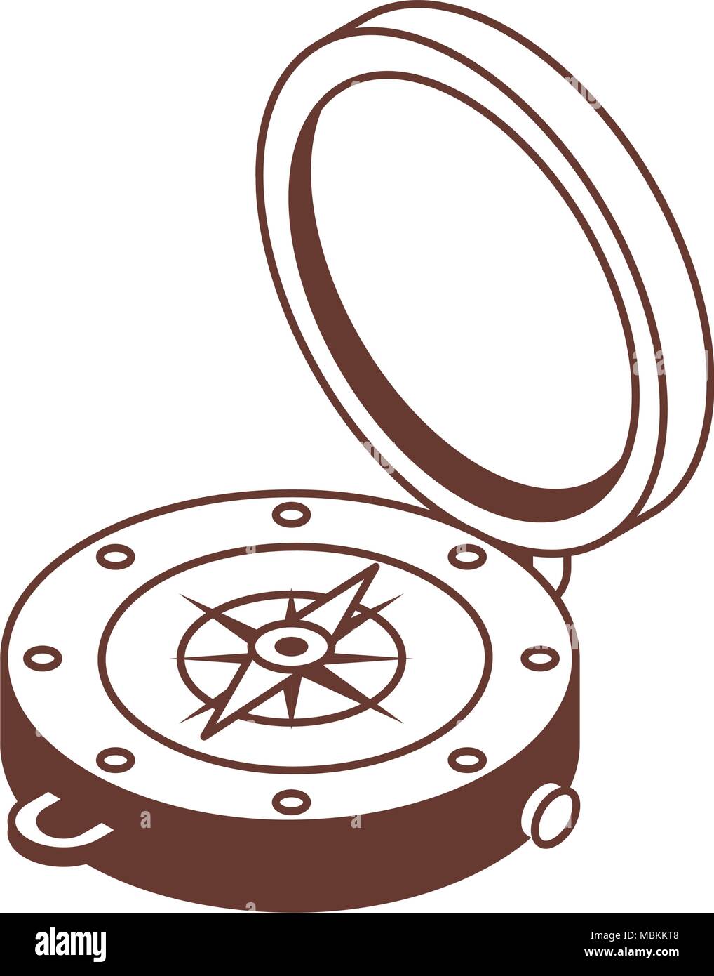 Vintage Isometric Compass Icon Stock Vector Image & Art - Alamy
