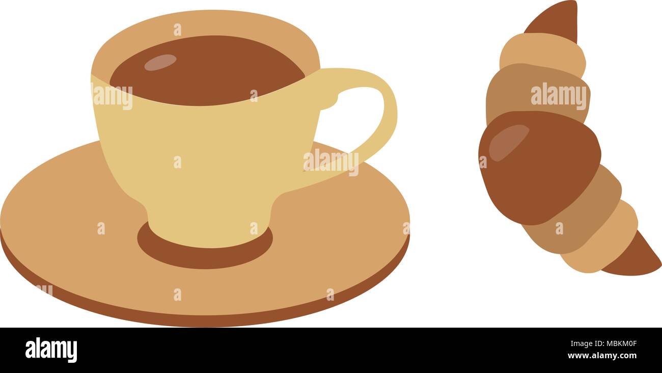 Coffee and Croissant Icons Stock Vector Image & Art - Alamy