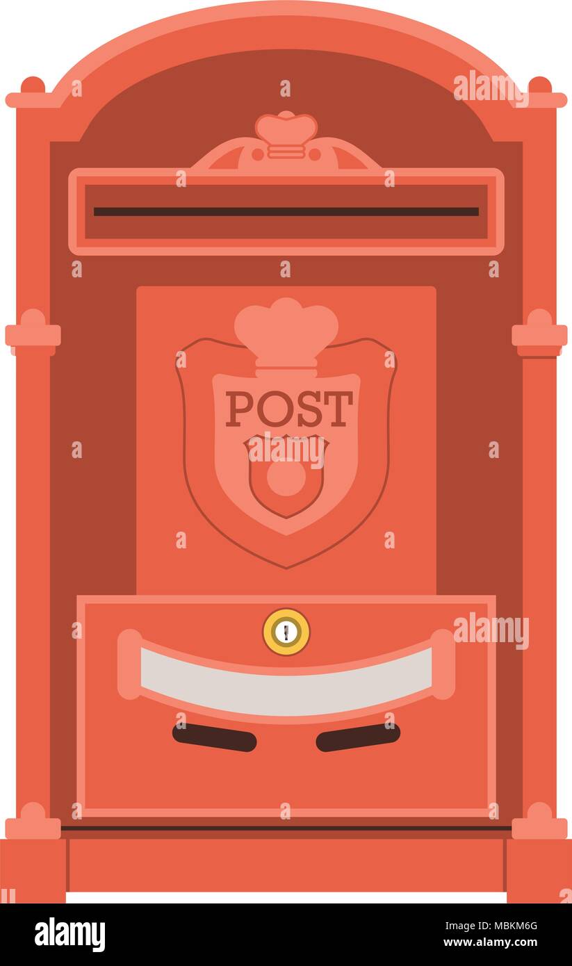 Vintage Red Post Box or Mailbox Icon Stock Vector Image & Art - Alamy